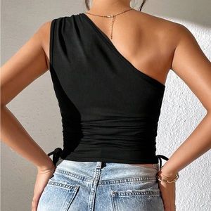 Rebellious Rose | Tops | Essnce One Shoulder Drawstring Side Ring ...